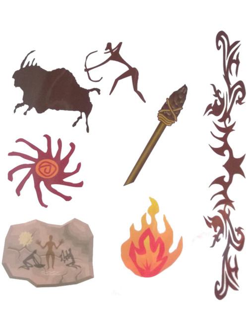 Caveman Temporary Tattoo Set
