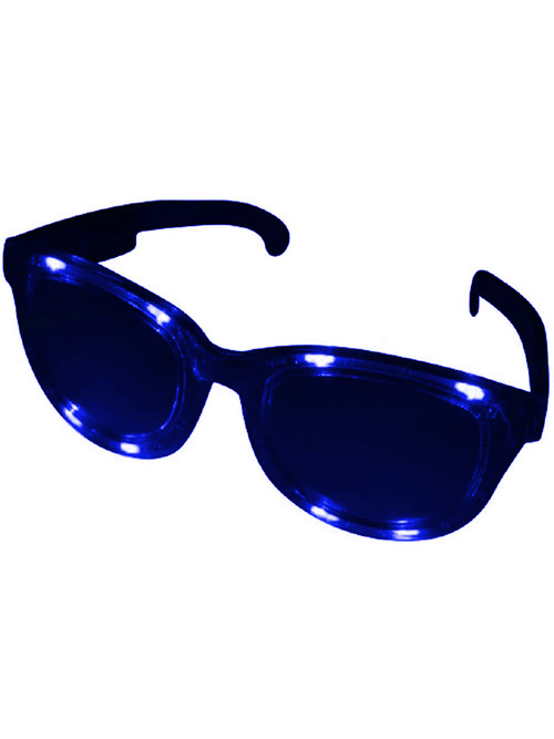 Blue Jumbo Flashing LED Sunglasses