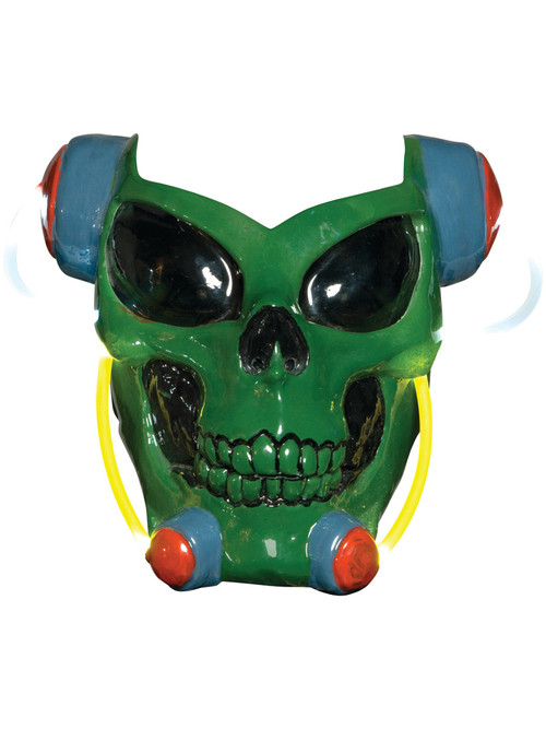 Green Skull Light Up Alien Mask