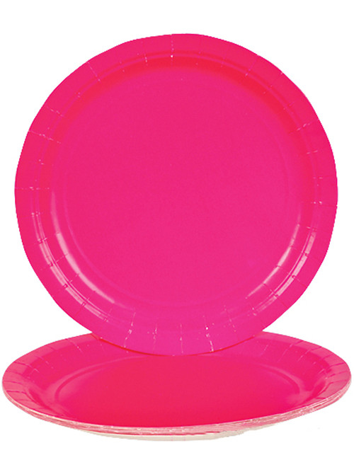 Lot of 25 9" Hot Pink Paper Plates