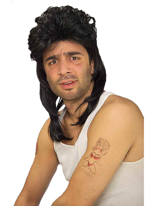 Black Mullet Wig
