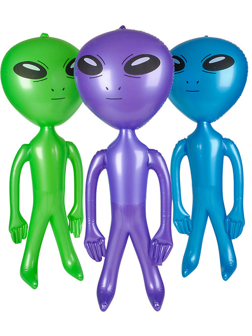 Set Of 12 Assorted 36" Inflatable Aliens Decorations