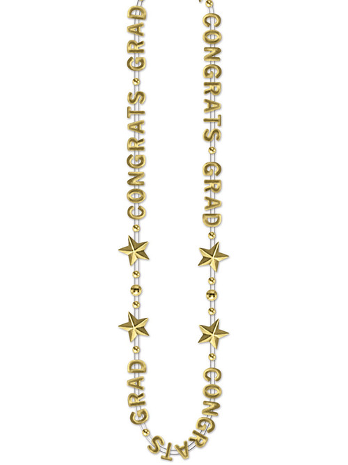 Gold Congrats Grad Medallion Necklace