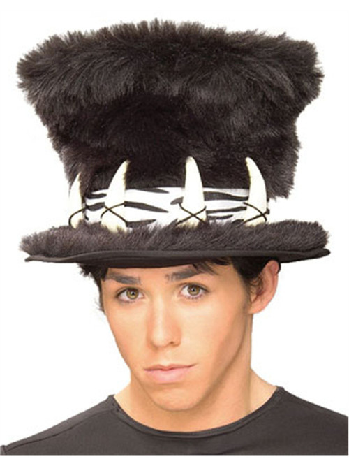 Adult Caveman Costume Furry Tooth Over Sized Top Hat