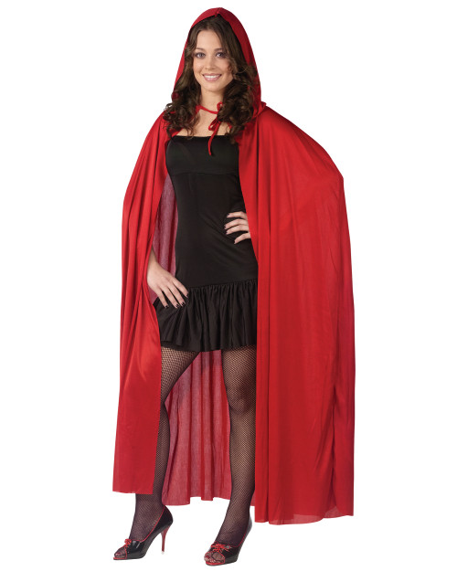 Adult's 68" Red Hooded Cape
