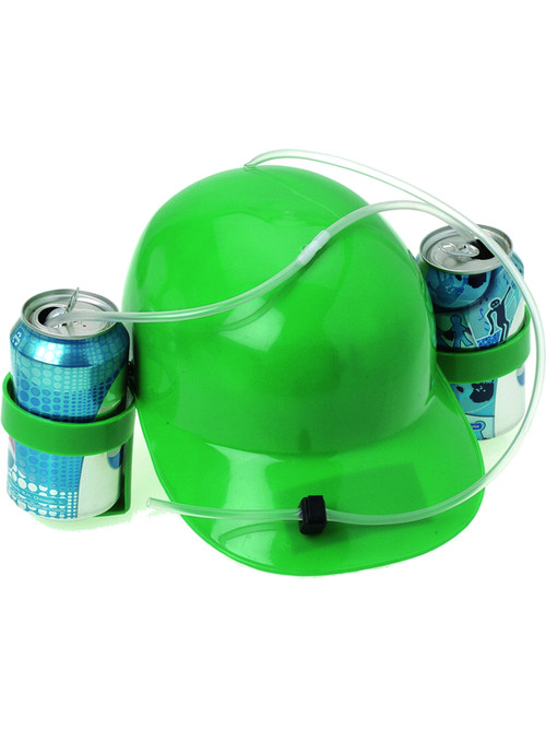 St Patricks Day 2 Beer Can Cup Holder Green Helmet Hat