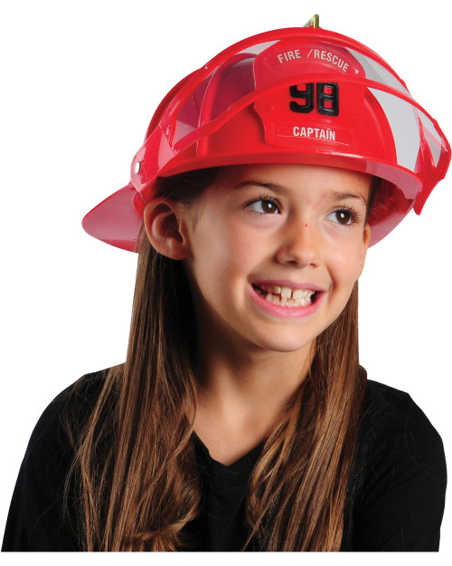 Deluxe Kids Firefighter Hard Hat Toy Helmet & Visor