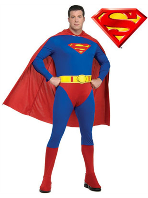 Mens Plus Size 46-52 DC Comics Superman Full Figure Costume