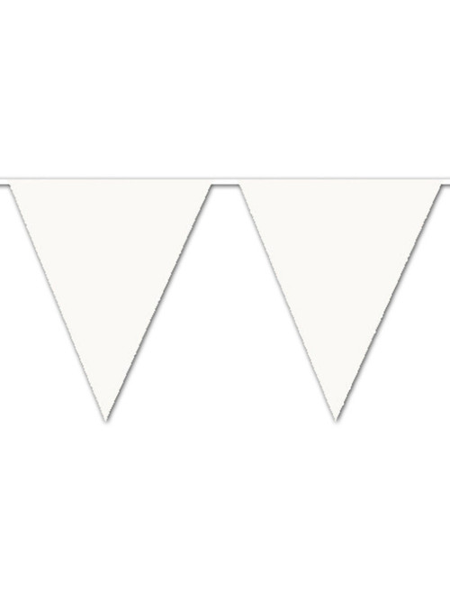 White Pennant Flag String Banner