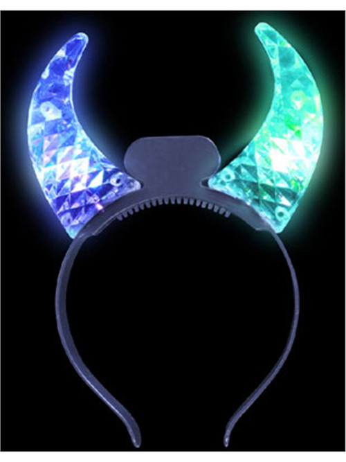 Light Up Glowing Translucent Devil Horns LED Costume Headband