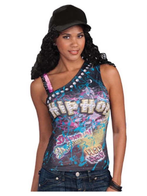 1-Shoulder Hip Hop Tank Top