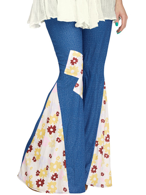 Women's 70s Faux Denim Pants