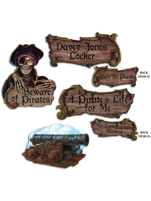 Set of 4 Pirate Cutouts