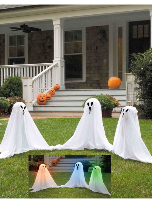 Set of 3 Multi-Color Lite-Up Ghosts