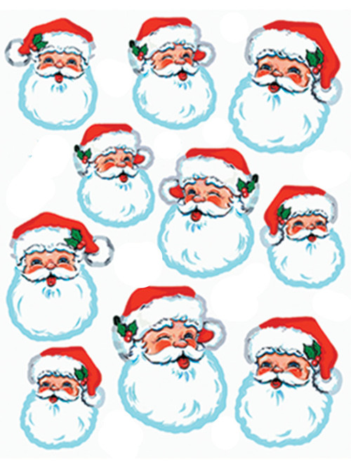 4 Sheets Of Santa Face Stickers