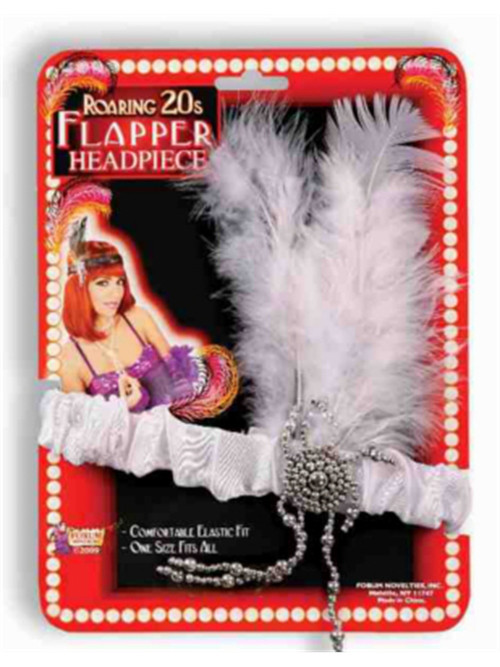 White Flapper Headpiece