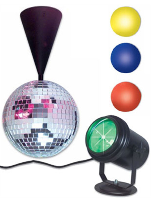 Funky 70s Disco Party Motorized Mirror Ball & Light Set