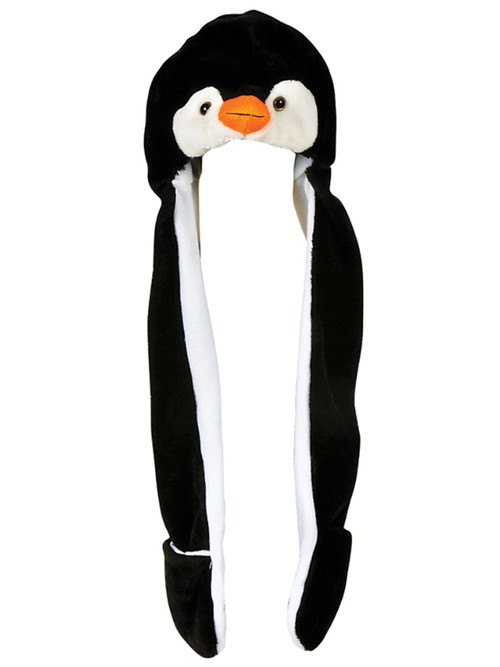 Kid's Plush Penguin Hat With Long Paws