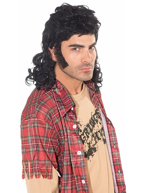 Curly Black Mullet Wig