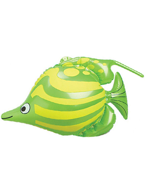 16" Inflatable Green Tropical Clown Fish Hawaiian Luau Decor