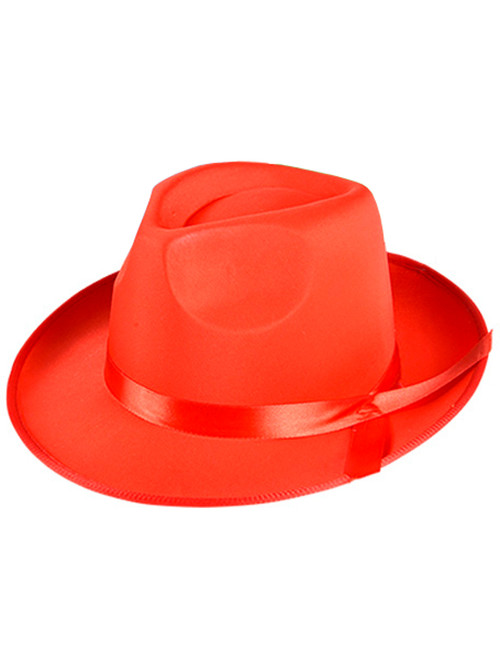 Adult's Red Fabric Fedora