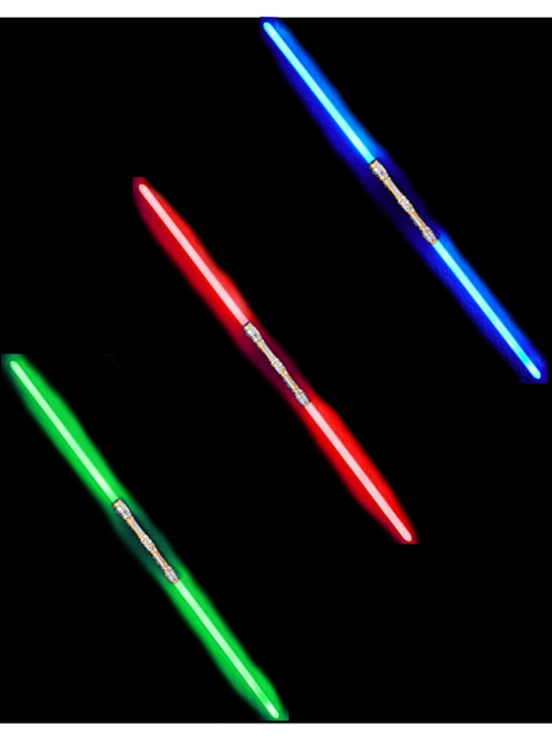 52" Red Blue And Green Double Bladed Sith Dual Light Sword Sabers Bundle