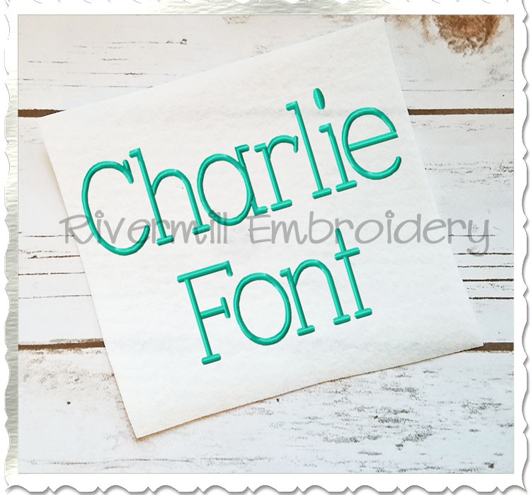 Small Charlie Machine Embroidery Font Alphabet - Rivermill Embroidery