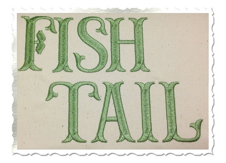Fish Tail Machine Embroidery Font Alphabet - Rivermill Embroidery