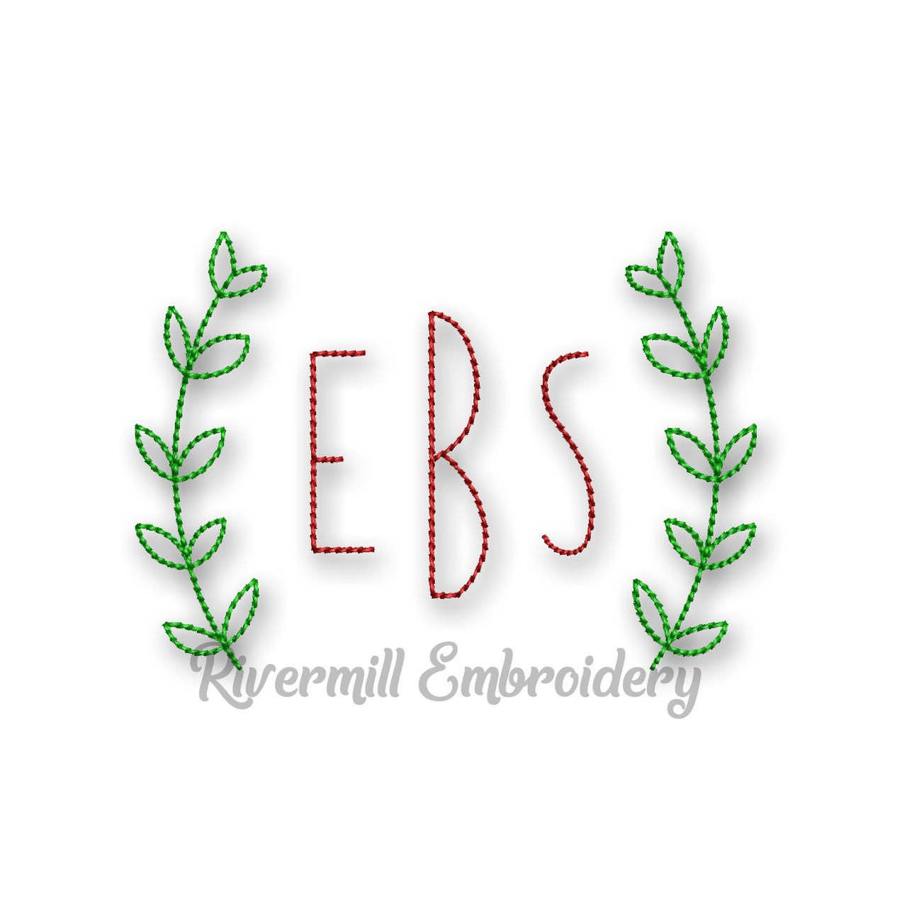 Vintage Farm Style Monogram Font Machine Embroidery Font Alphabet ...