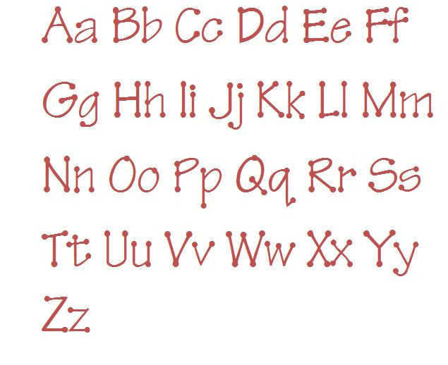 Tinker Toy Machine Embroidery Font - Rivermill Embroidery