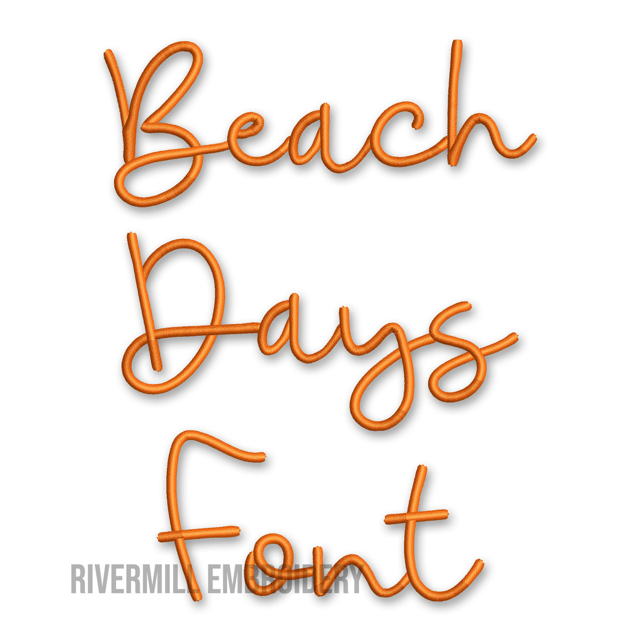 Beach Days Machine Embroidery Font - Rivermill Embroidery