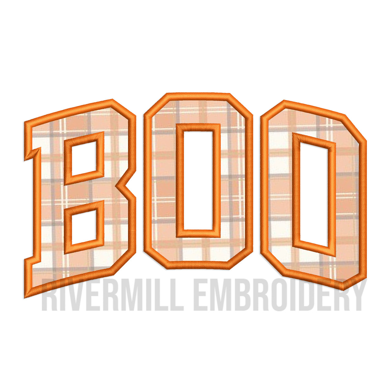 Arched Boo Satin Stitch Applique Machine Embroidery Design - Rivermill ...