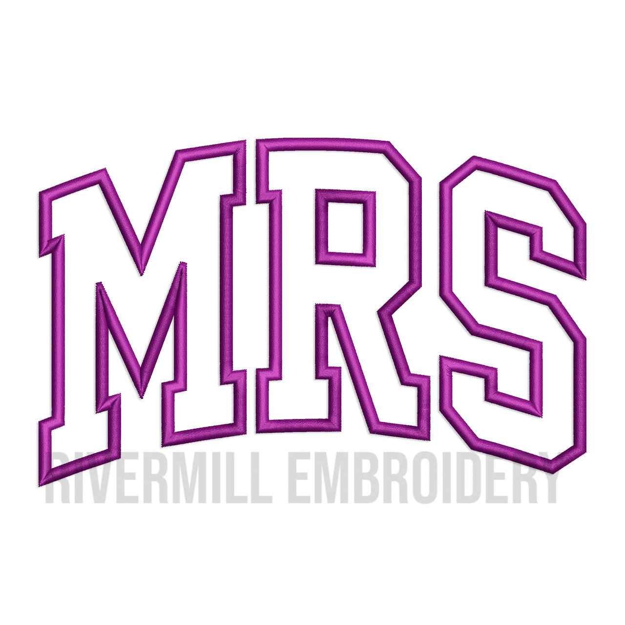 Arched MRS Applique Machine Embroidery Design - Rivermill Embroidery
