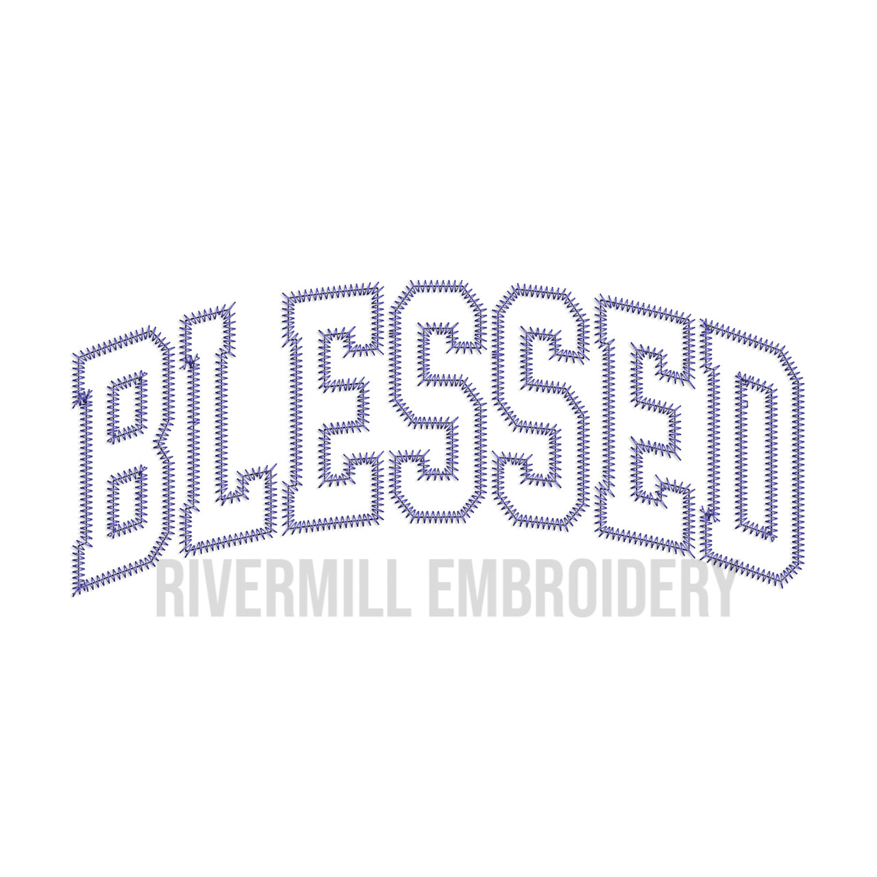Arched Blessed Zig Zag Applique Machine Embroidery Design - Rivermill ...