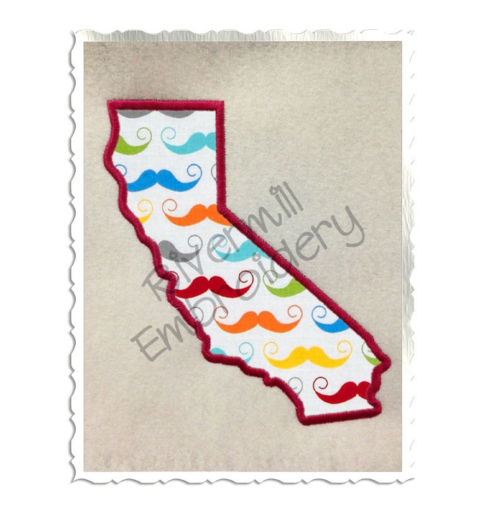 Applique State of California Machine Embroidery Design - Rivermill ...