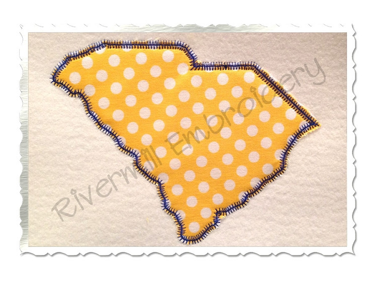 Zig Zag Applique State of South Carolina Machine Embroidery Design ...