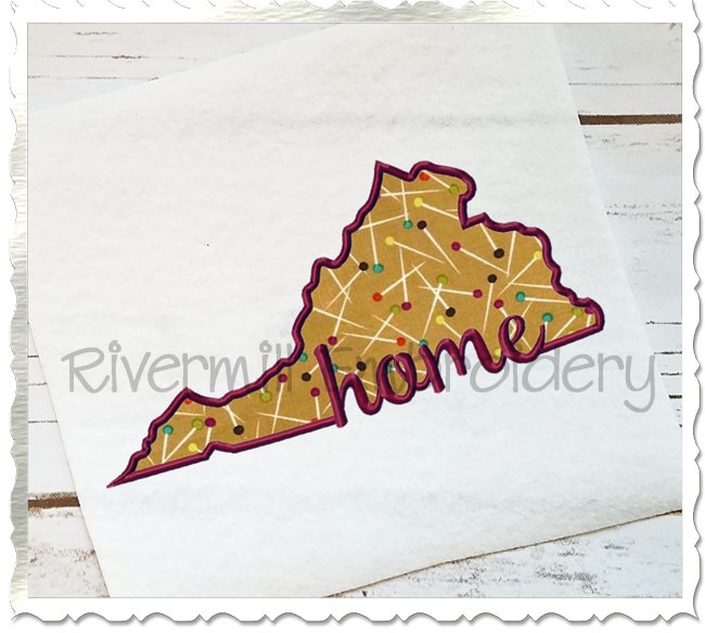 Applique Virginia Home Machine Embroidery Design - Rivermill Embroidery