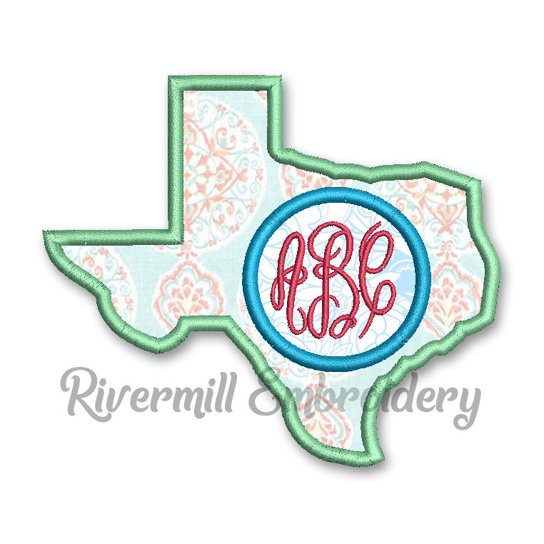 Texas Applique Monogram Frame Machine Embroidery Design - Rivermill ...
