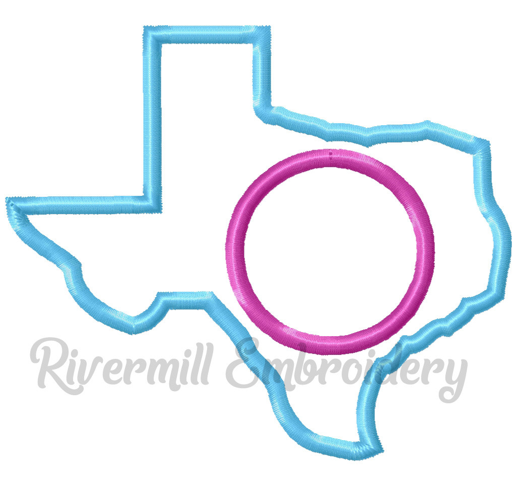 Texas Applique Monogram Frame Machine Embroidery Design - Rivermill ...