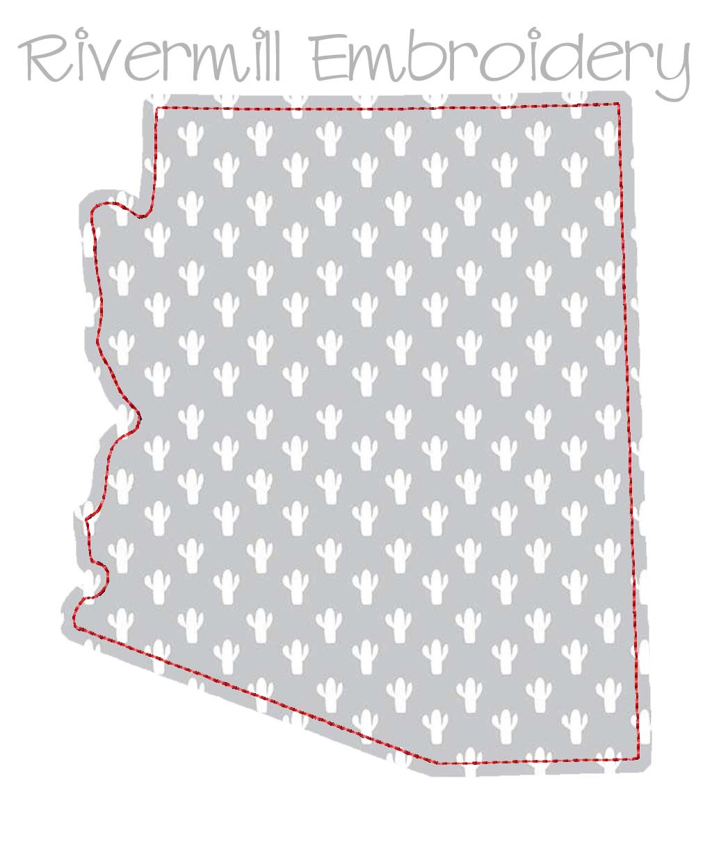 Raggy Applique State of Arizona Machine Embroidery Design - Rivermill ...