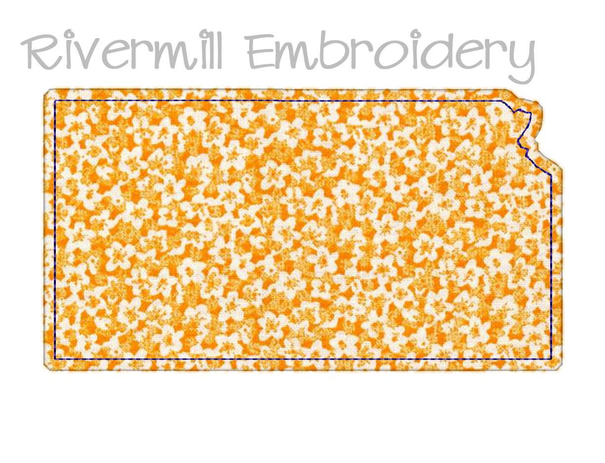 Raggy Applique State of Kansas Machine Embroidery Design - Rivermill ...