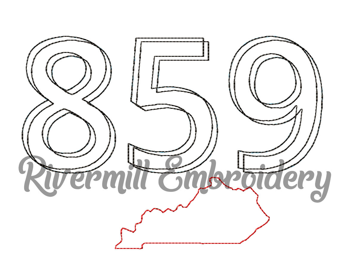 Raggy Applique Kentucky 859 Area Code Machine Embroidery Design ...