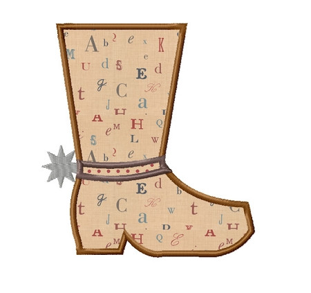 Cowboy Boot Applique Machine Embroidery Design - Rivermill Embroidery