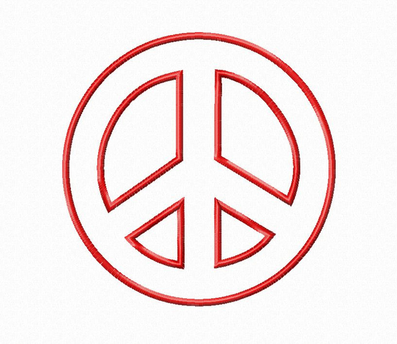 Peace Sign Applique Machine Embroidery Design - Rivermill Embroidery