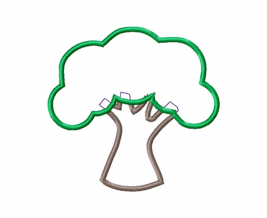 Tree Applique Machine Embroidery Design - Rivermill Embroidery