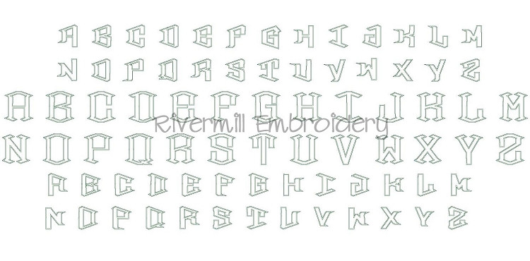 Raggy Short Point Monogram Applique Machine Embroidery Alphabet Font ...