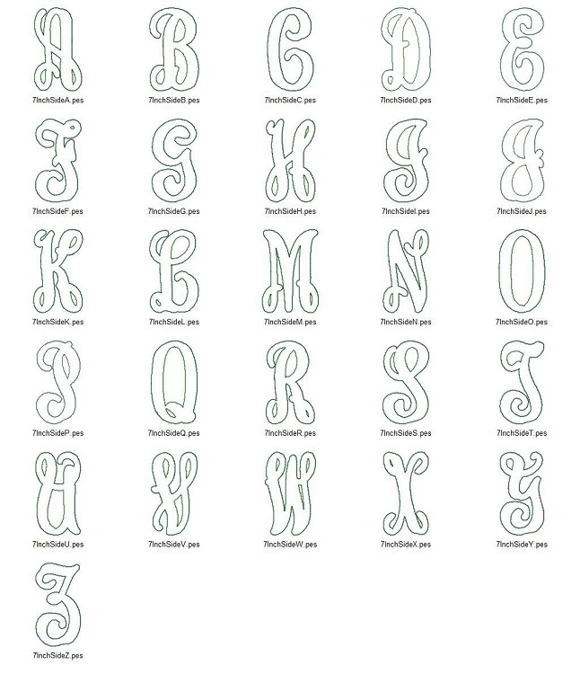 Raggy Intertwined Monogram Applique Machine Embroidery Alphabet Font ...