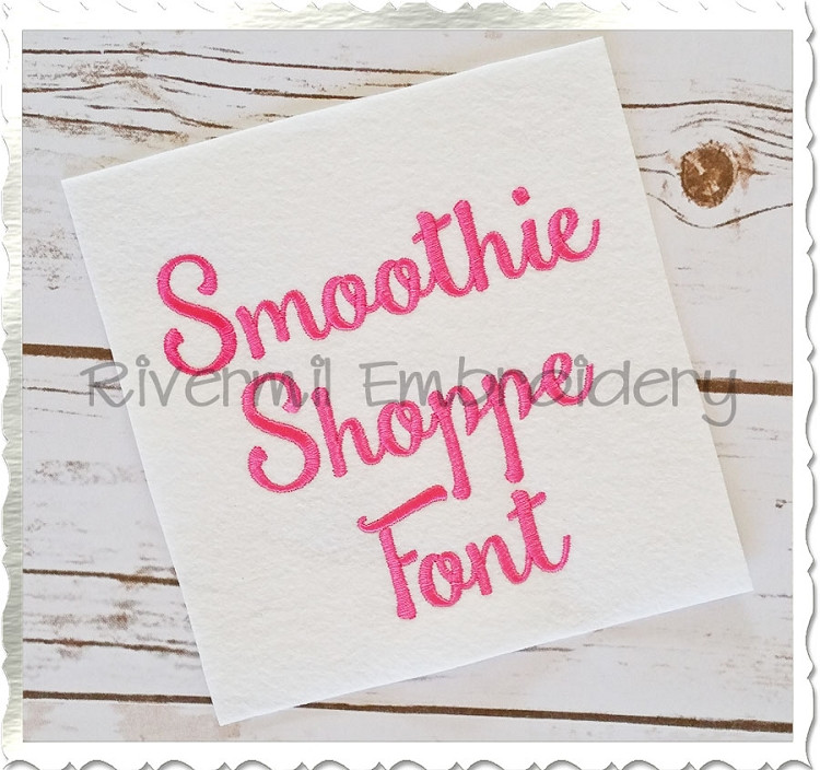 Smoothie Shoppe Machine Embroidery Font Alphabet - Rivermill Embroidery