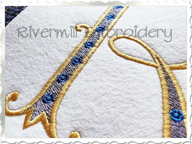Webster Monogram Machine Embroidery Font Alphabet - Rivermill Embroidery