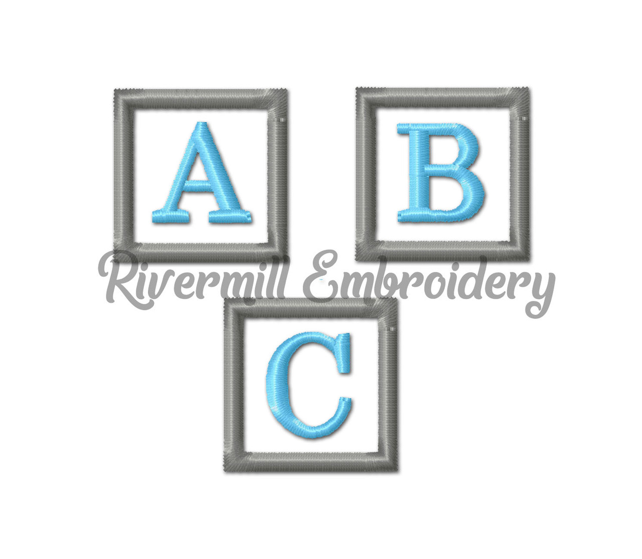 Small Square Initial Monogram Machine Embroidery Font - Rivermill ...